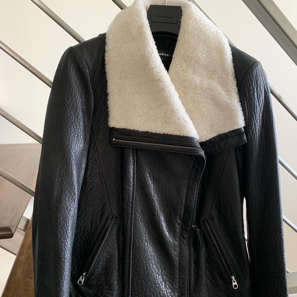 Mackage Leather W/ Shearling Jacket - Gem